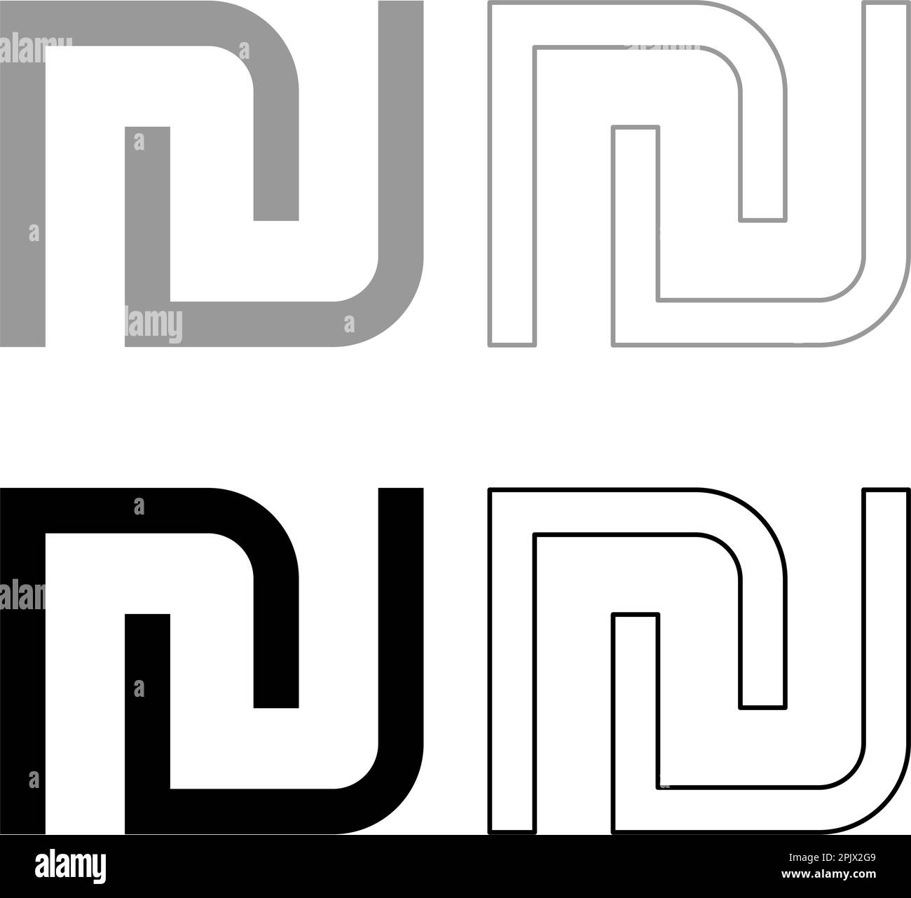 Israeli Shekel currency symbol ILS money nis sign new set icon grey ...