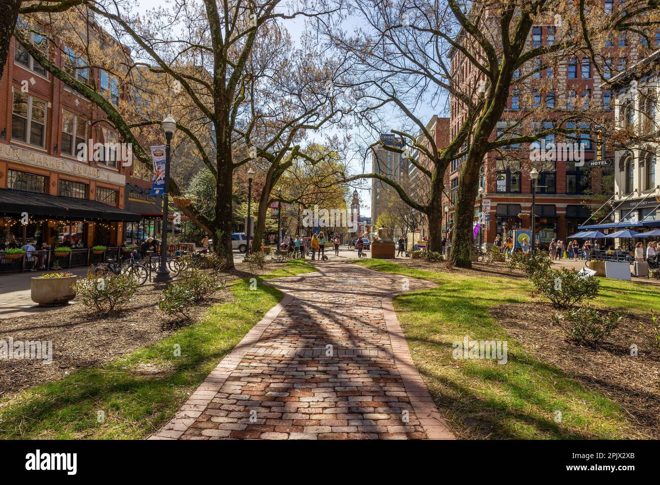 Knoxville, Tennessee, USA - March 25, 2023: Market Square in downtown ...