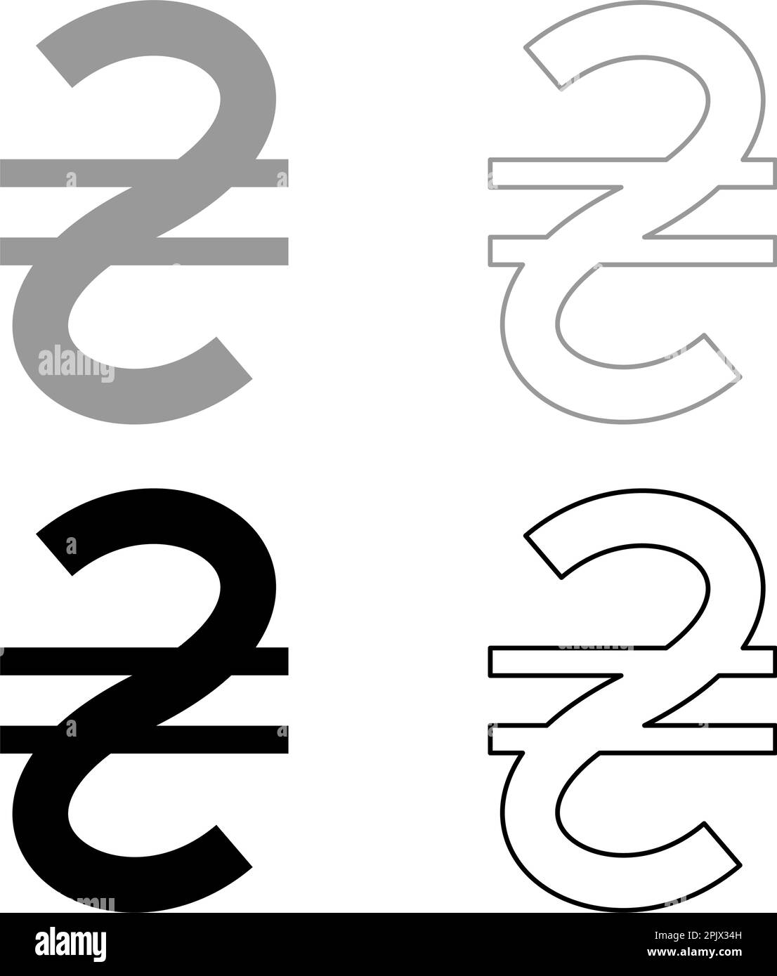 Hryvnia UAH symbol money Ukraine Ukrainian currency sign set icon grey ...