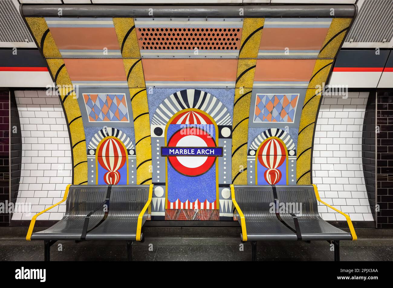 Motif on the theme of an arch by Annabel Grey, station platform at ...