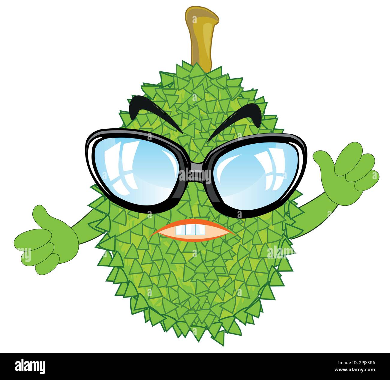Fruit durian cartoon on white background is insulated Stock Vector ...
