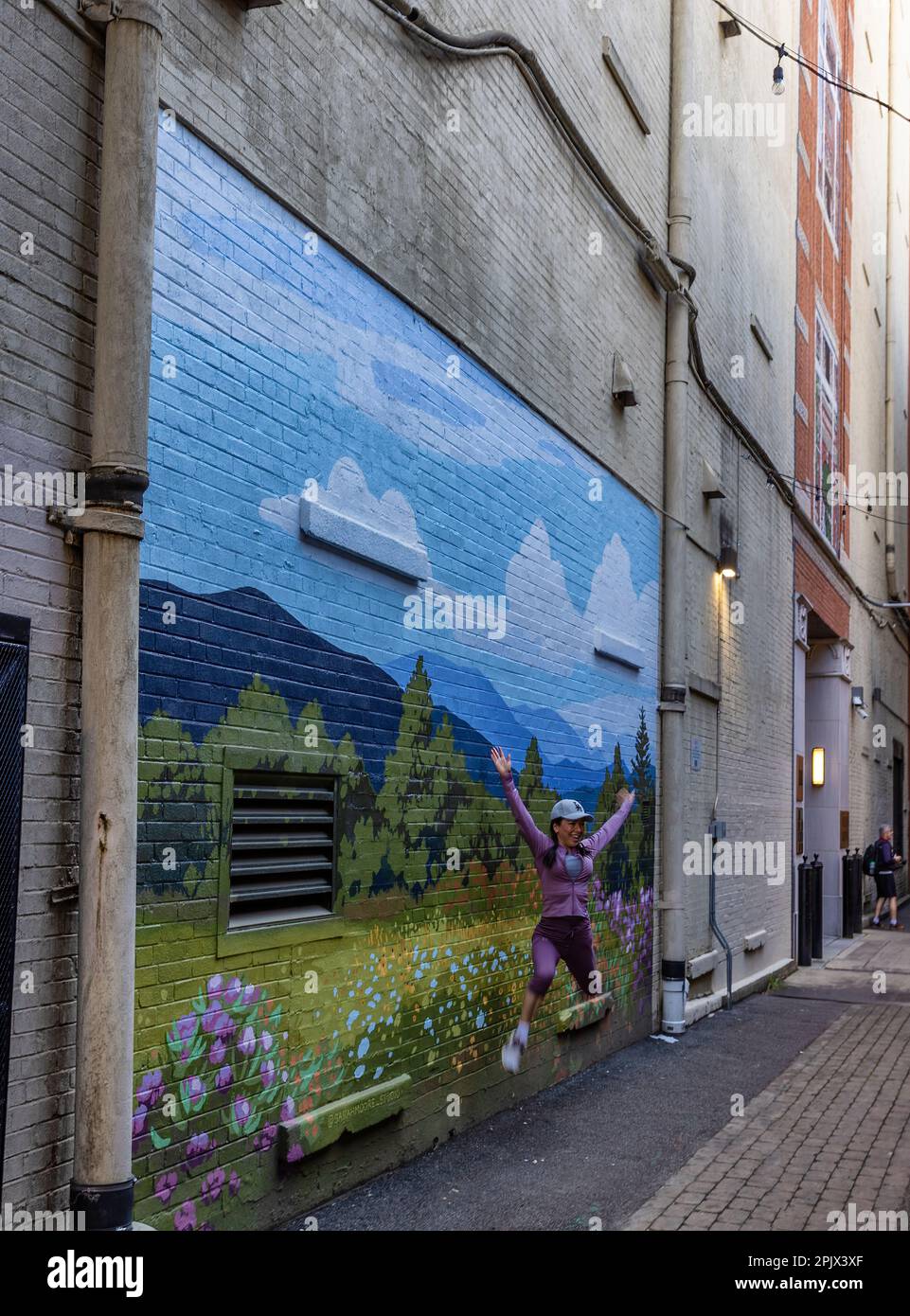 Knoxville, Tennessee, USA - March 25, 2023: Mural Alley where people ...