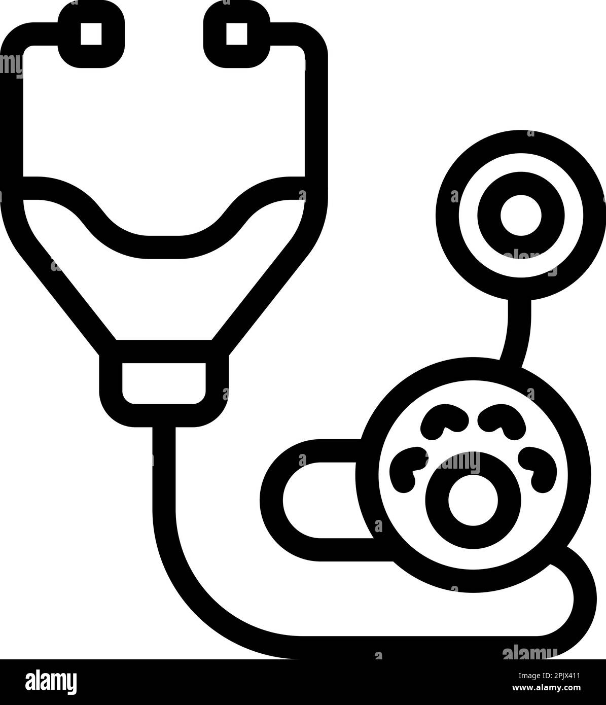 Pet stethoscope icon outline vector. Dog pet. Puppy health Stock Vector ...