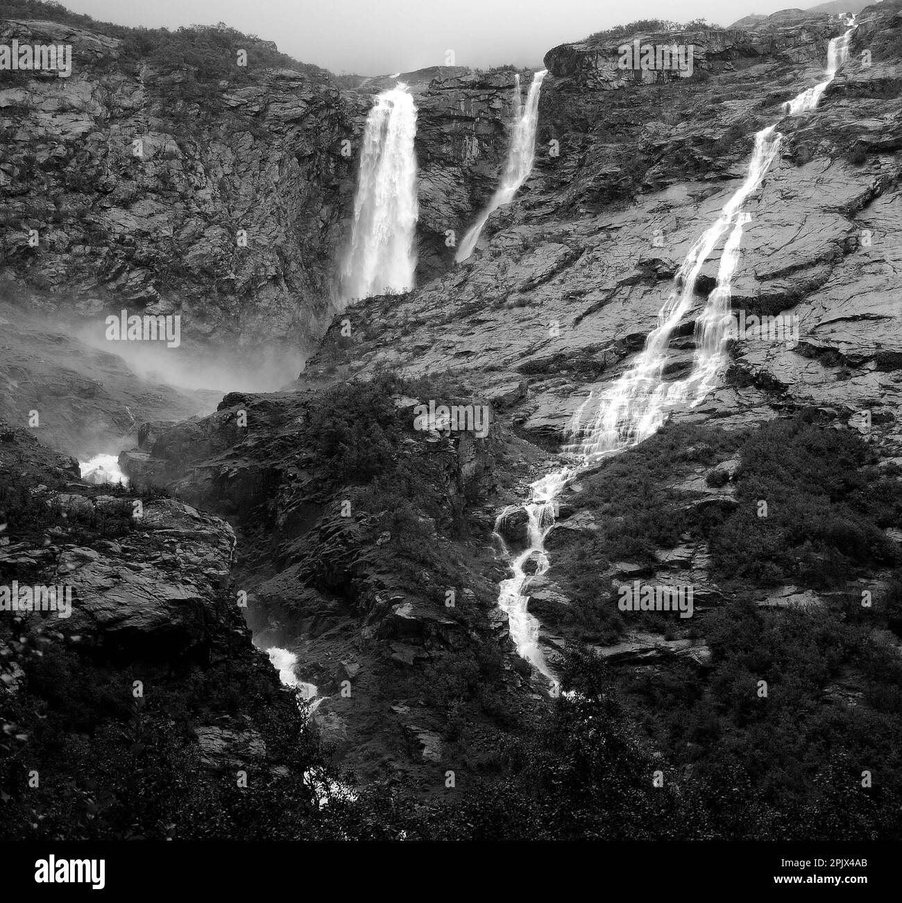 Waterfall norway Black and White Stock Photos & Images - Alamy