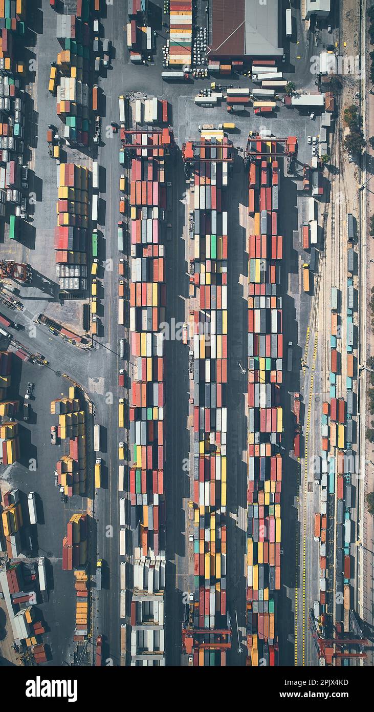 Cargo container warehouse Stock Photo - Alamy