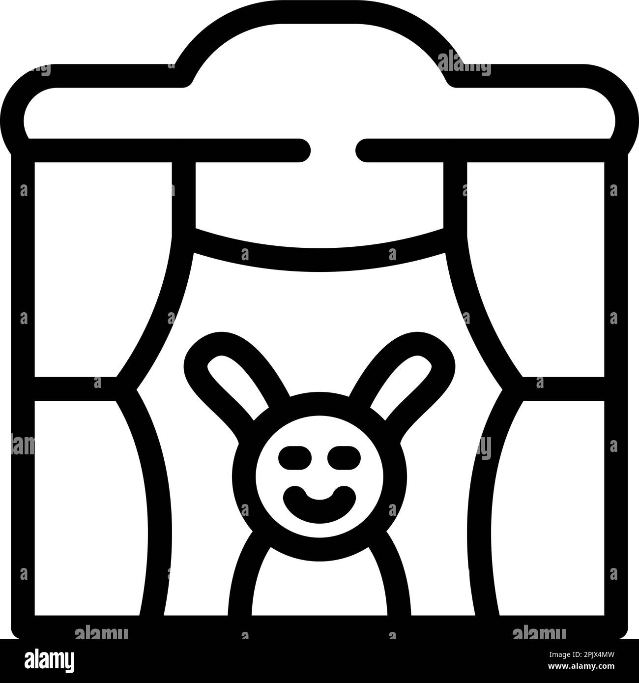Puppet theater at school icon outline vector. Theatre show. Doll finger ...
