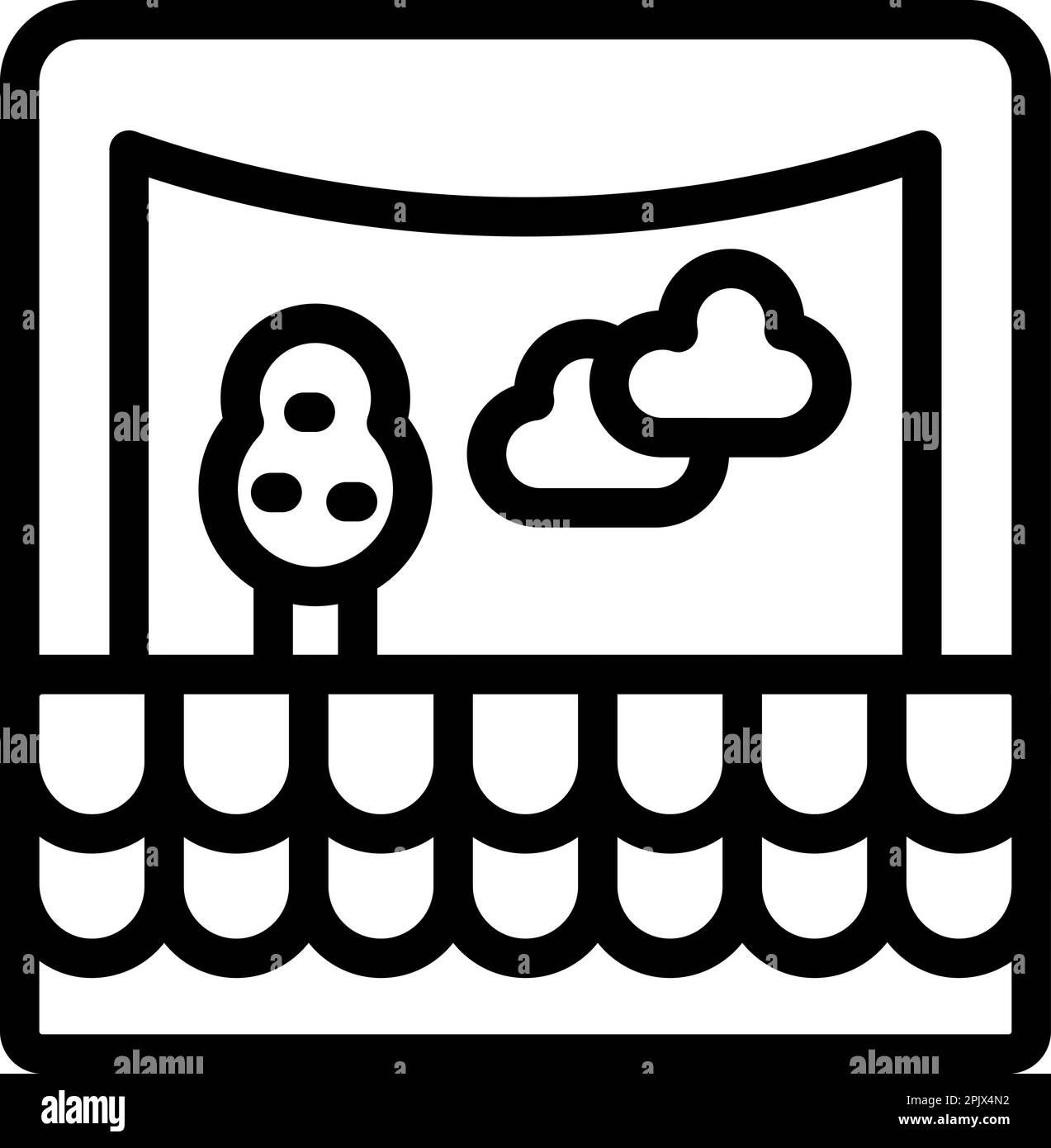 Theater lanscape icon outline vector. Puppet show. Stage doll Stock ...