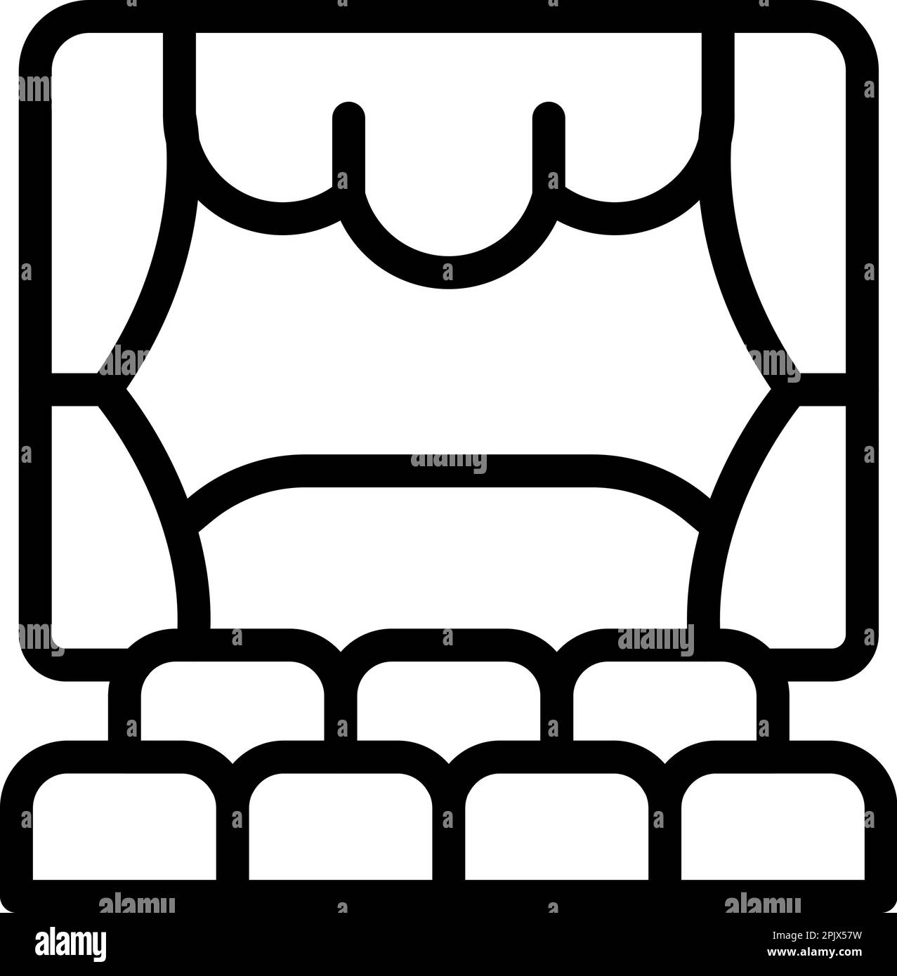 Puppet theater scene icon outline vector. Toy show. Stage child Stock ...