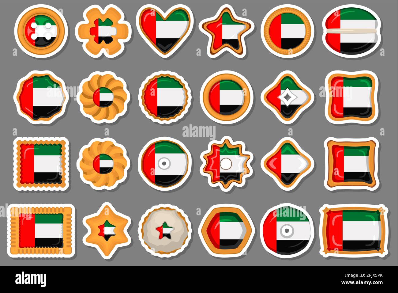 Homemade super cookie with flag country UAE in tasty biscuit, cookie ...