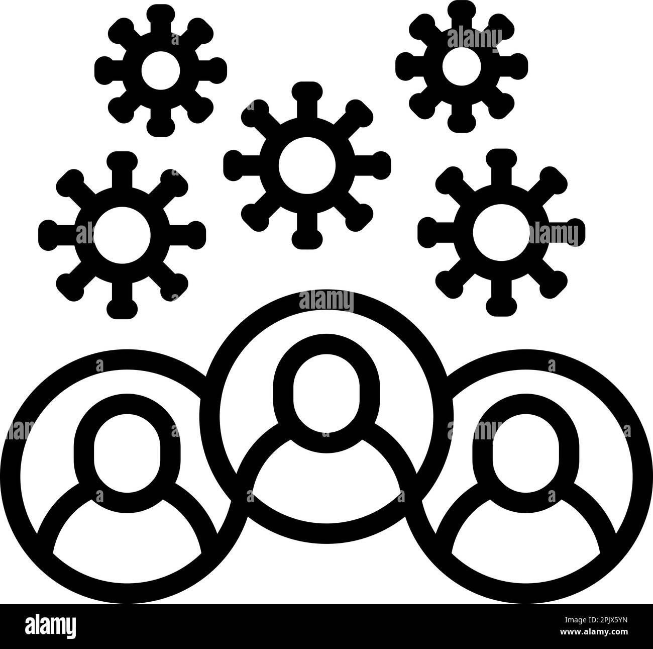 Herd immunity people icon outline vector. Infection disease. Alert ...