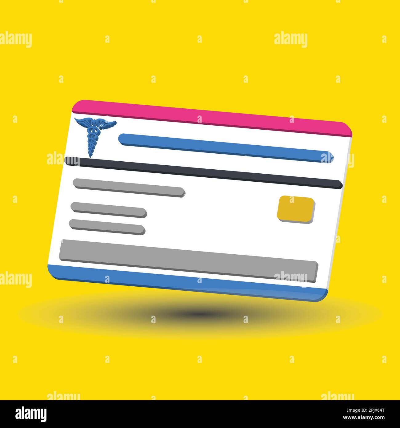 medicare health insurance card 3D isolated on white vector Stock Vector ...
