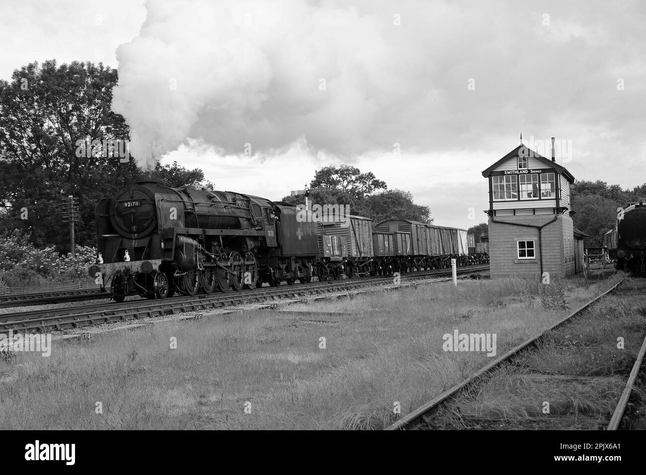 "92212" running as "92178" at Swithland Sidings with a mixed goods ...