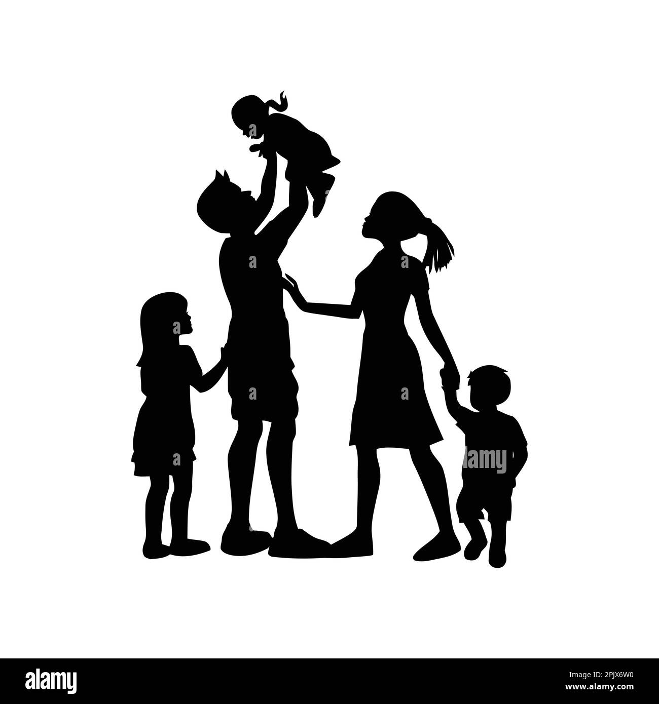 Parents with child silhouette of family Vector Stock Vector Image & Art ...