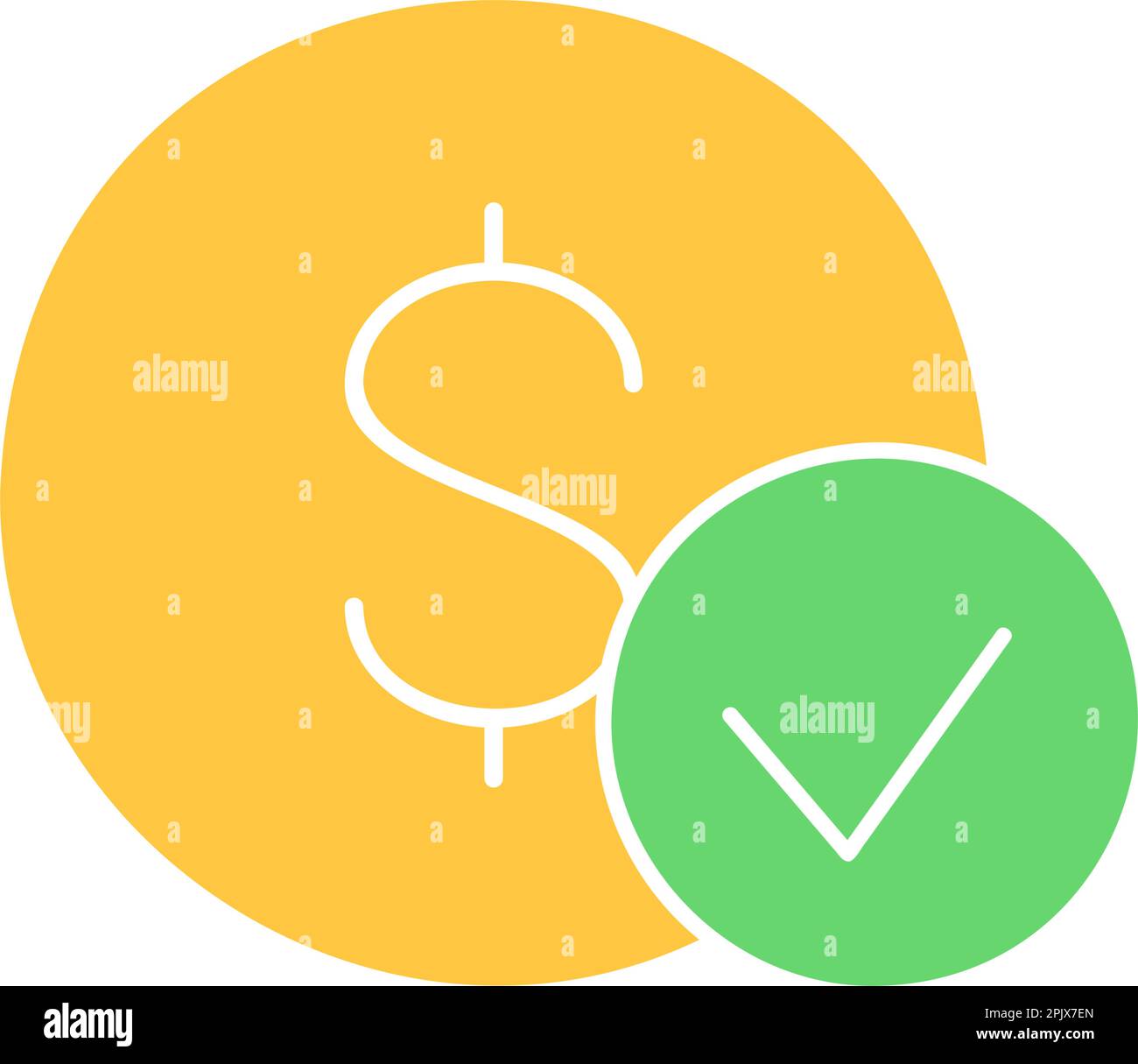 Coin with check mark, best choice, quality control, approved white ...