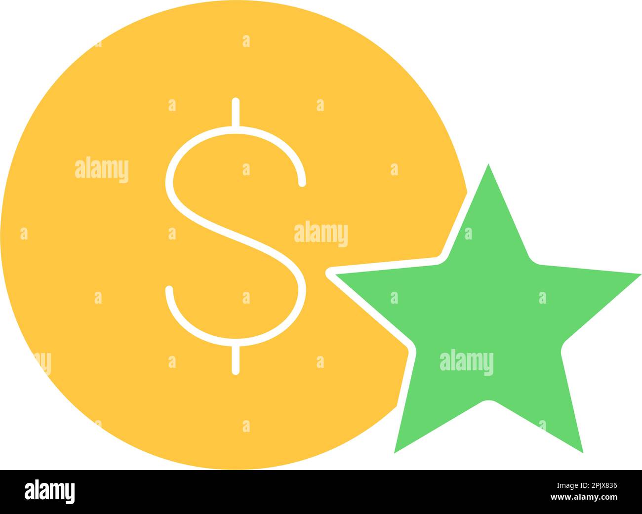 Coin with star, star rating, feedback white outline icon. Finance ...