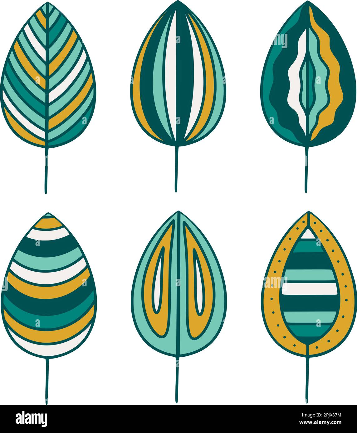 Set of creative decorated leaves clip art Stock Vector Image & Art - Alamy