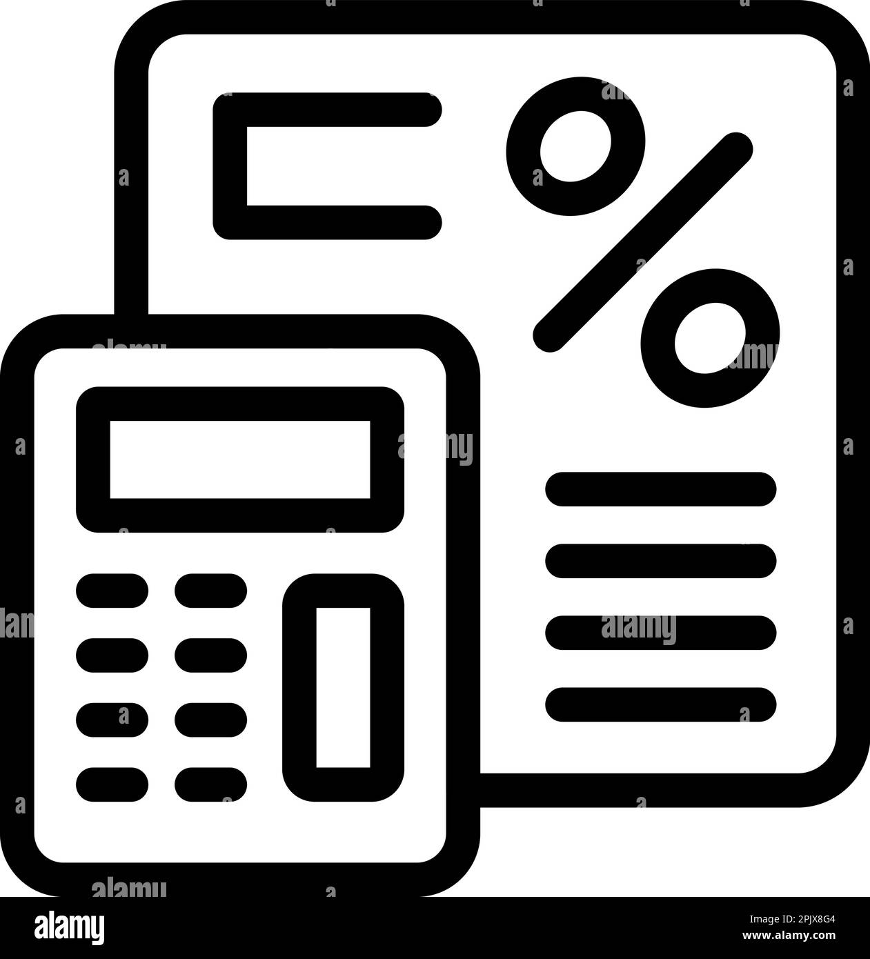 Credit calculator icon outline vector. Tax deduction. Money finance ...