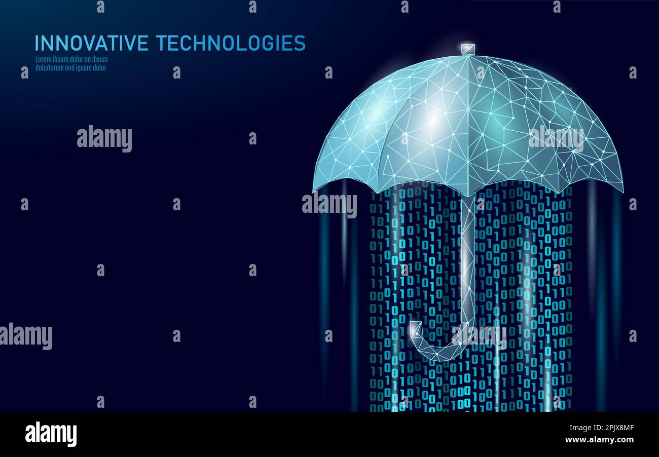 Web 3D umbrella banking system failure crisys. Low poly financial ...