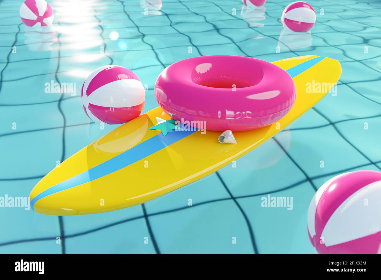 3d graphics web poster collage of summer holidays advert advertise ...