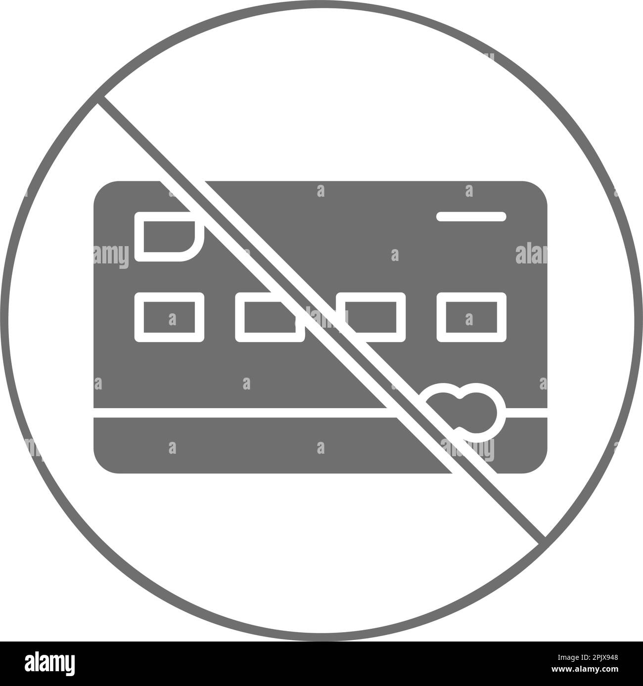 Credit card with prohibition sign, no credit card, payment rejection ...