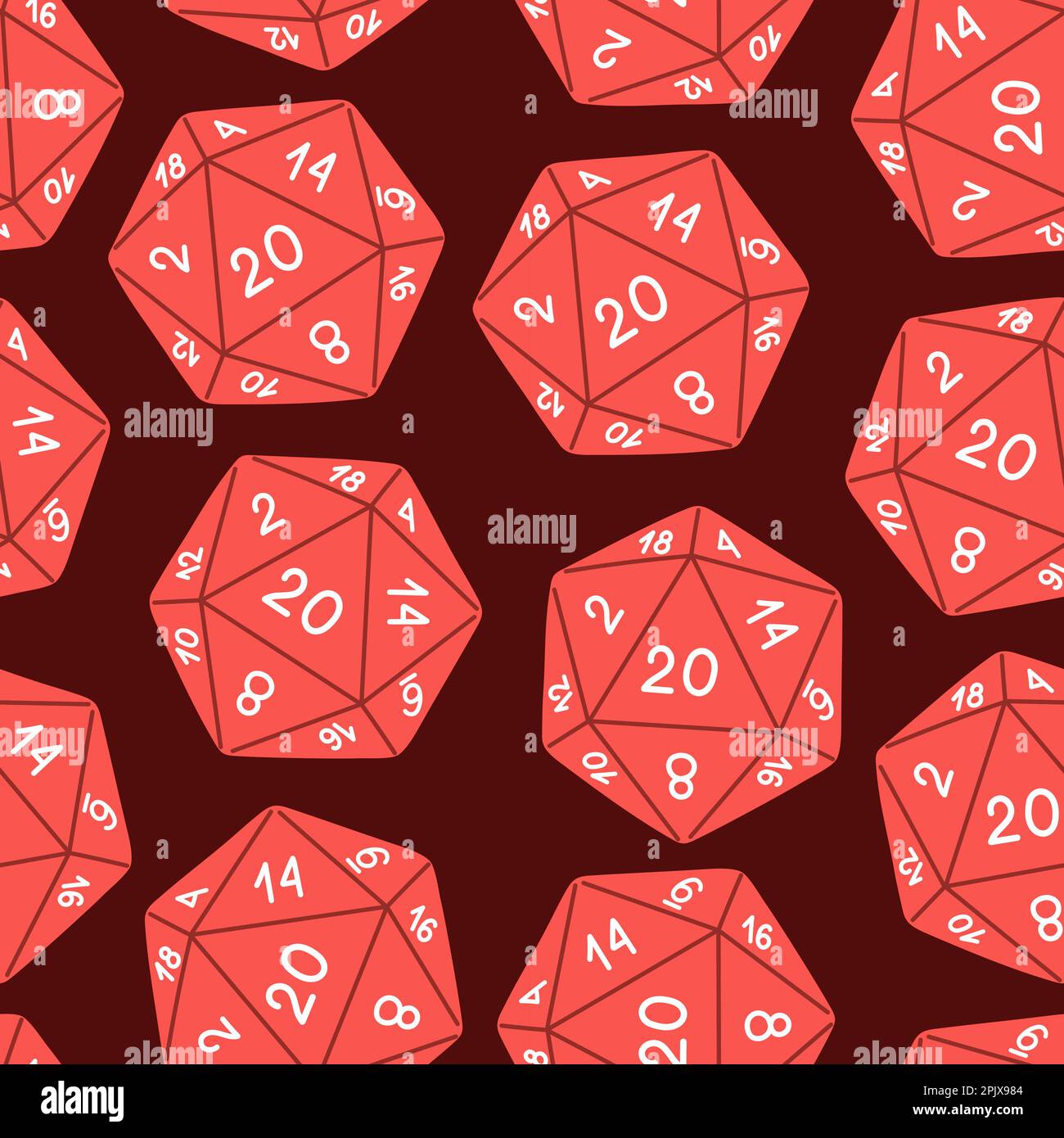 D8 D10 D12 D20 Dice For Board Games Seamless Pattern RPG Dice Set For d8-d10-d12-d20-dice-for-board-games-seamless-pattern-rpg-dice-set-for
