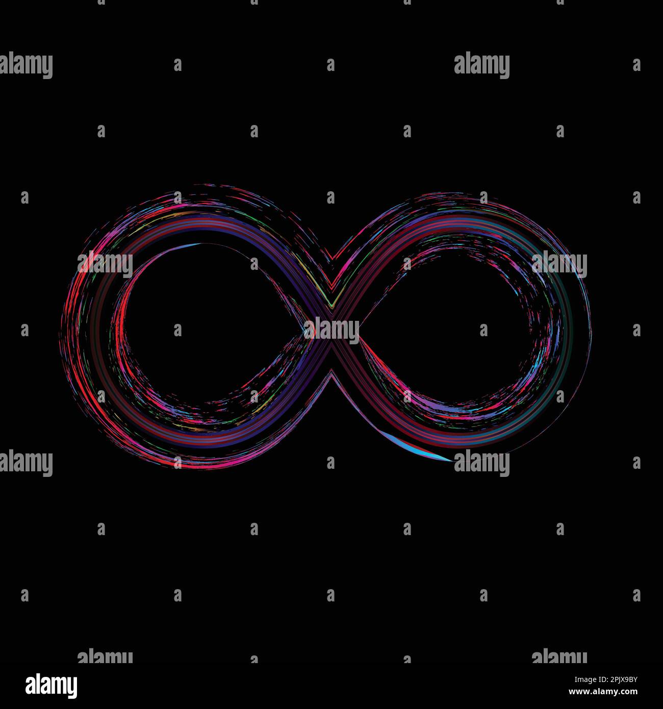 Art Brush Hand draw Colorful infinity sign isolated. infinity t-shirt ...