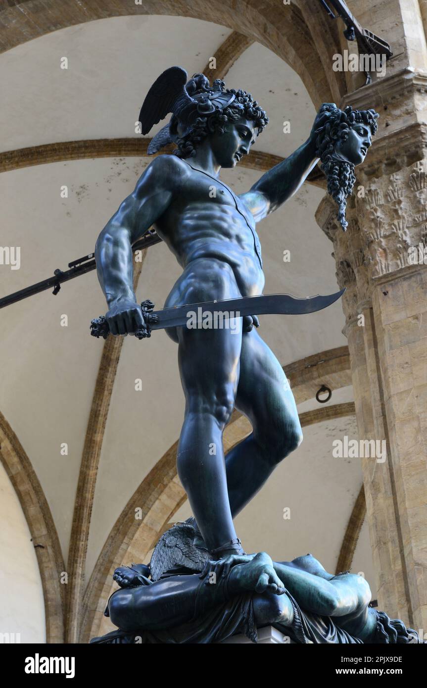 Perseus with the head of Medusa, a bronze sculpture by Benvenuto ...