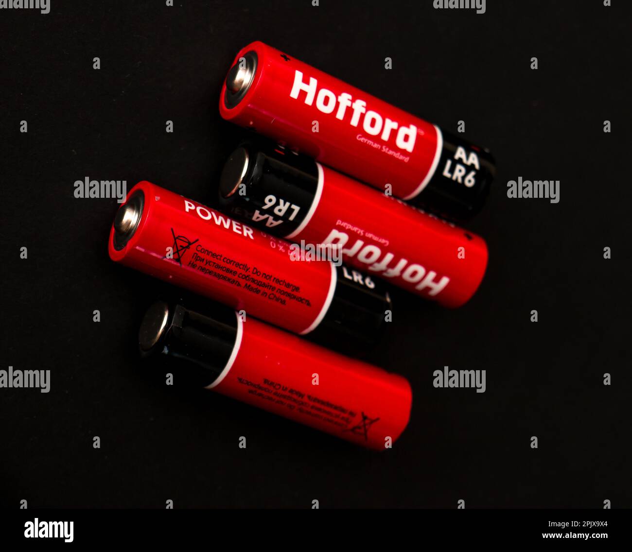 Hofford AA Eneloop alkaline battery on a white background Stock Photo ...