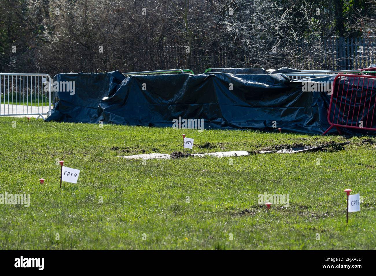 Ruislip, UK. 4th April, 2023. Following recent bubbling pools of liquid ...