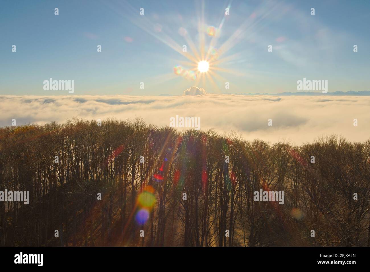 A scenic view of the Wisenberg trail in the municipality of Wisen, near ...