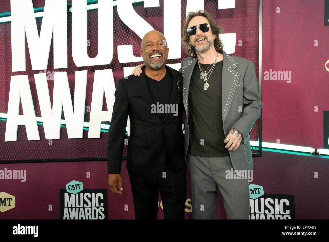 Darius Rucker, Chris Robinson attends the 2023 CMT Music Awards at ...
