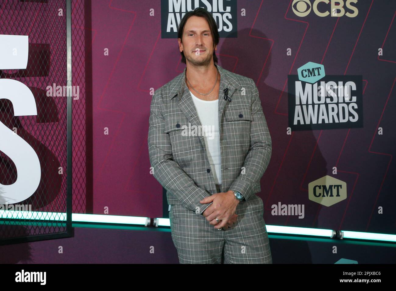 Russell Dickerson attends the 2023 CMT Music Awards at Moody Center on ...