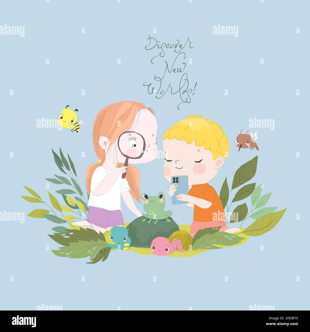 Cartoon Illustration of Happy Kids exploring Nature Stock Vector Image ... Cartoon Illustration of Happy Kids exploring Nature Stock Vector Image ...