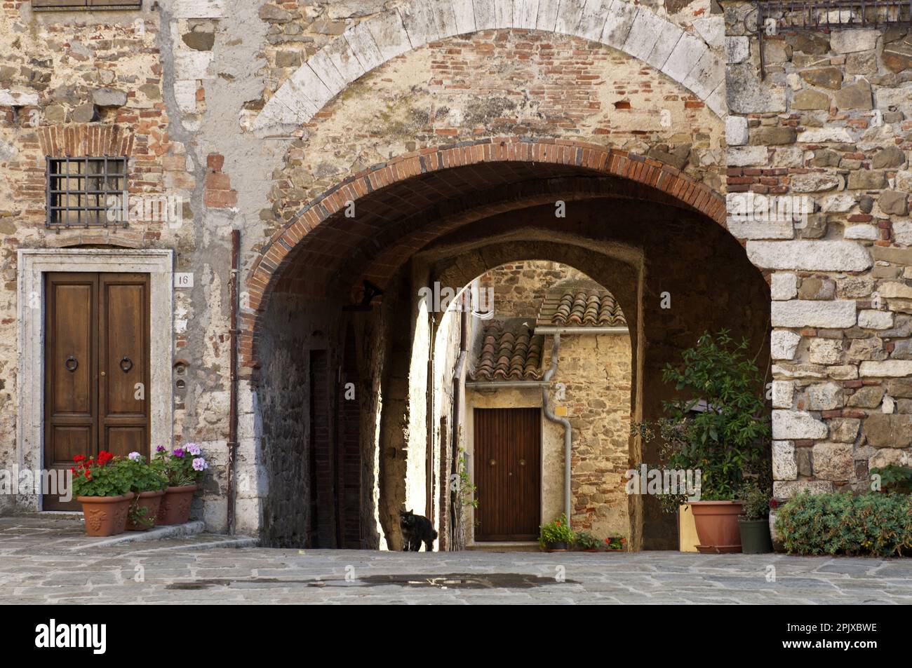 The medieval village of Montemerano, part of the Italian municipality ...