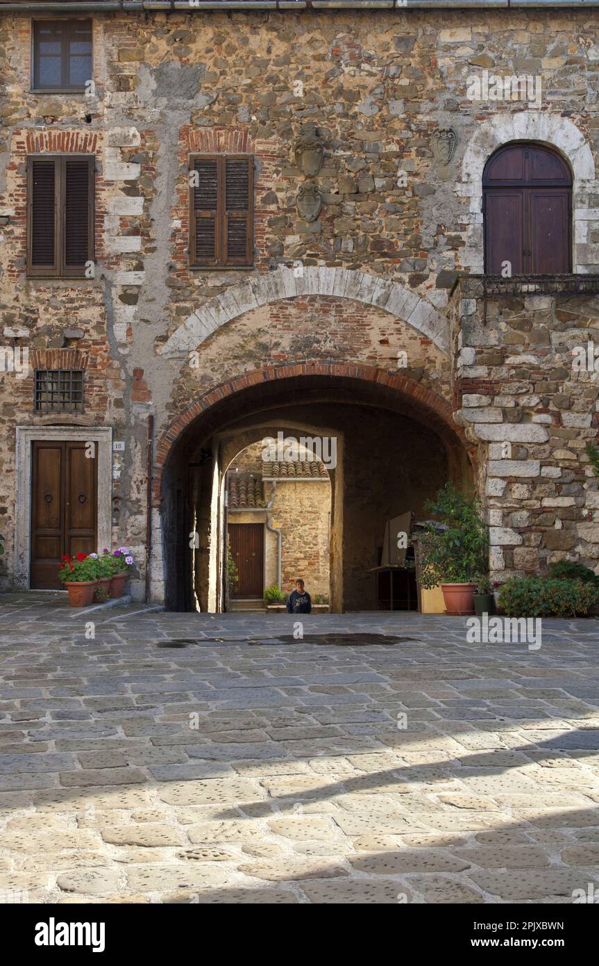 The medieval village of Montemerano, part of the Italian municipality ...