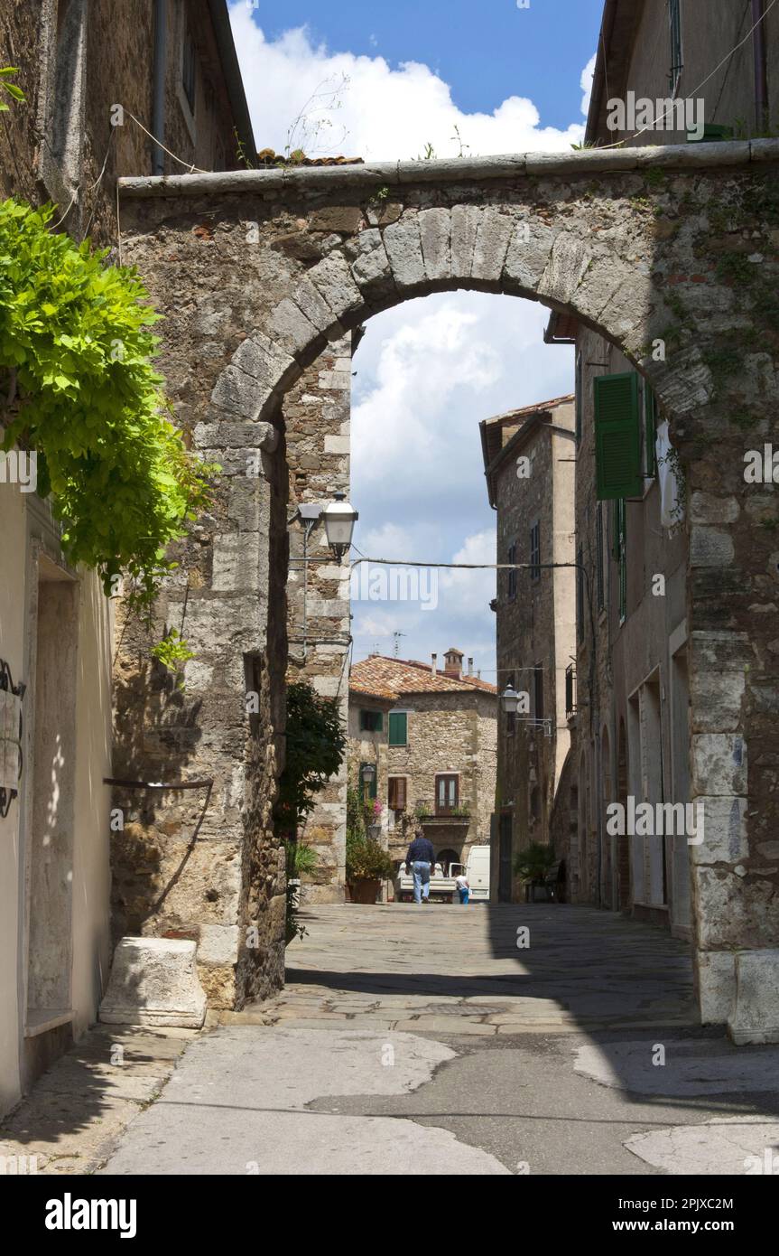The medieval village of Montemerano, part of the Italian municipality ...
