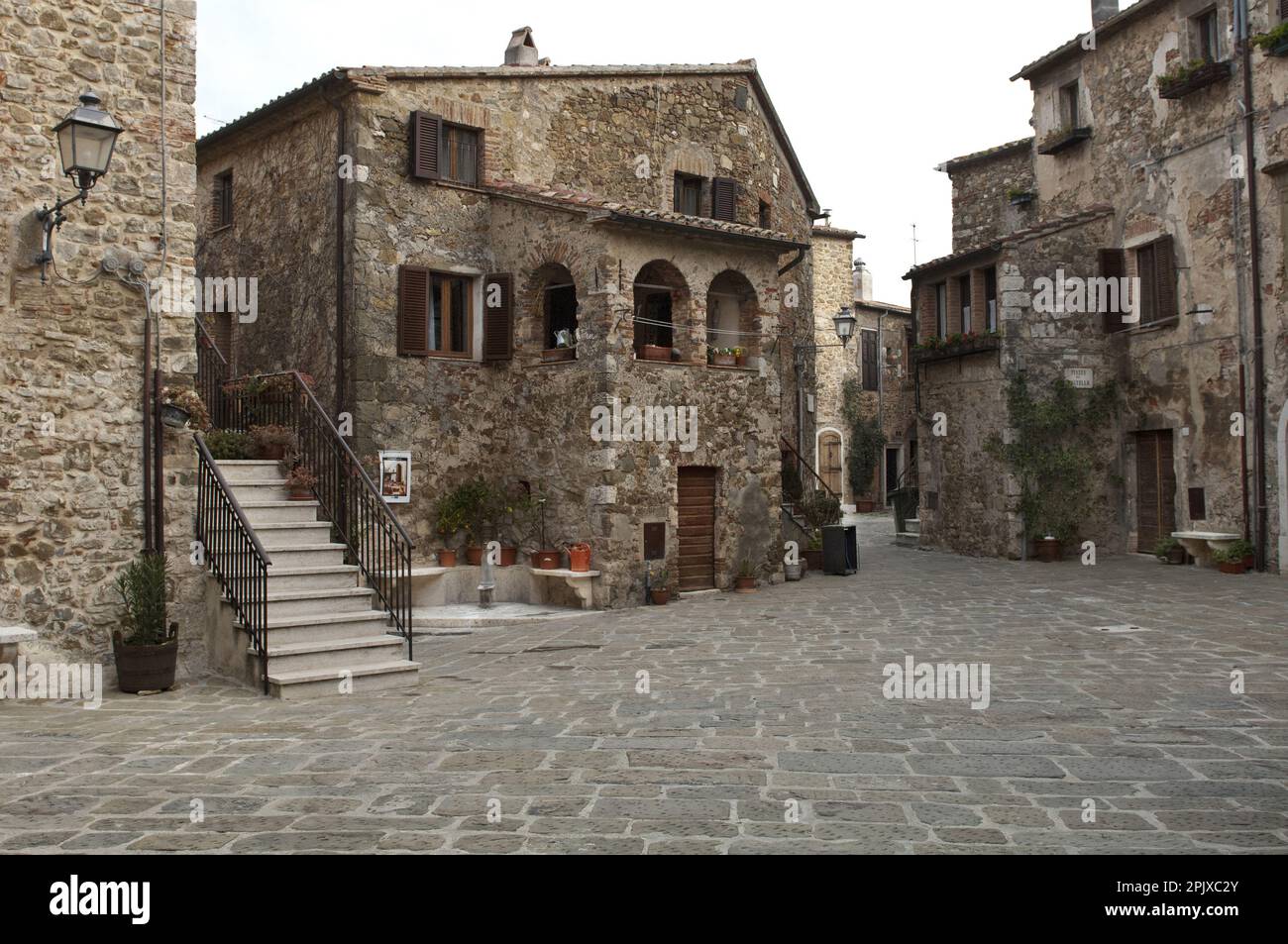 The medieval village of Montemerano, part of the Italian municipality ...