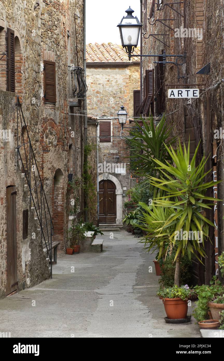 The medieval village of Montemerano, part of the Italian municipality ...