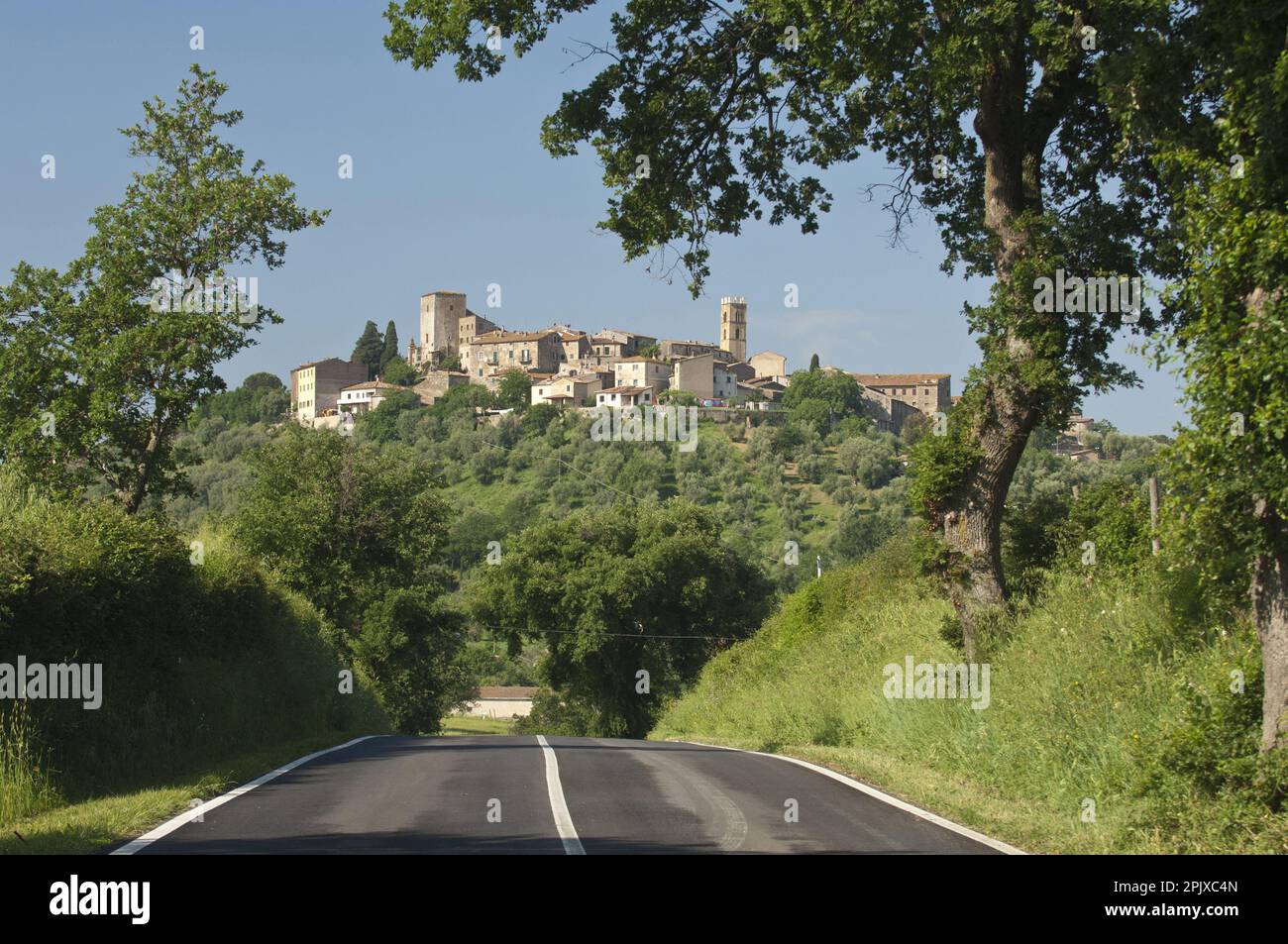 The medieval village of Montemerano, part of the Italian municipality ...