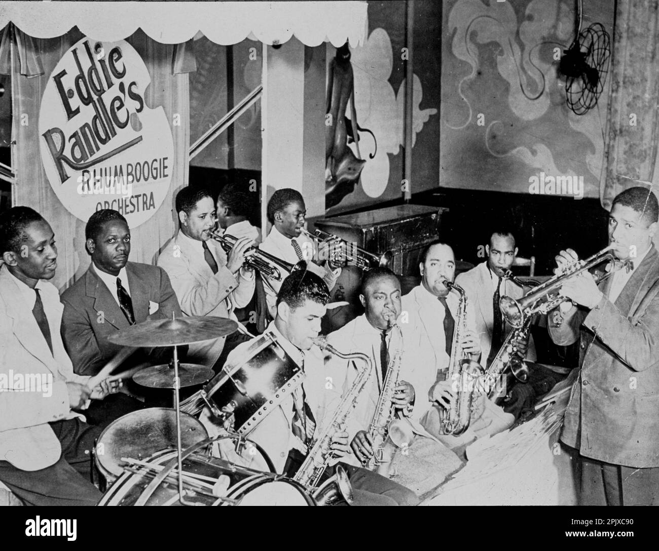 Miles Davis with Eddie Randle's Blue Devils, St Louis, 1944 Stock Photo ...