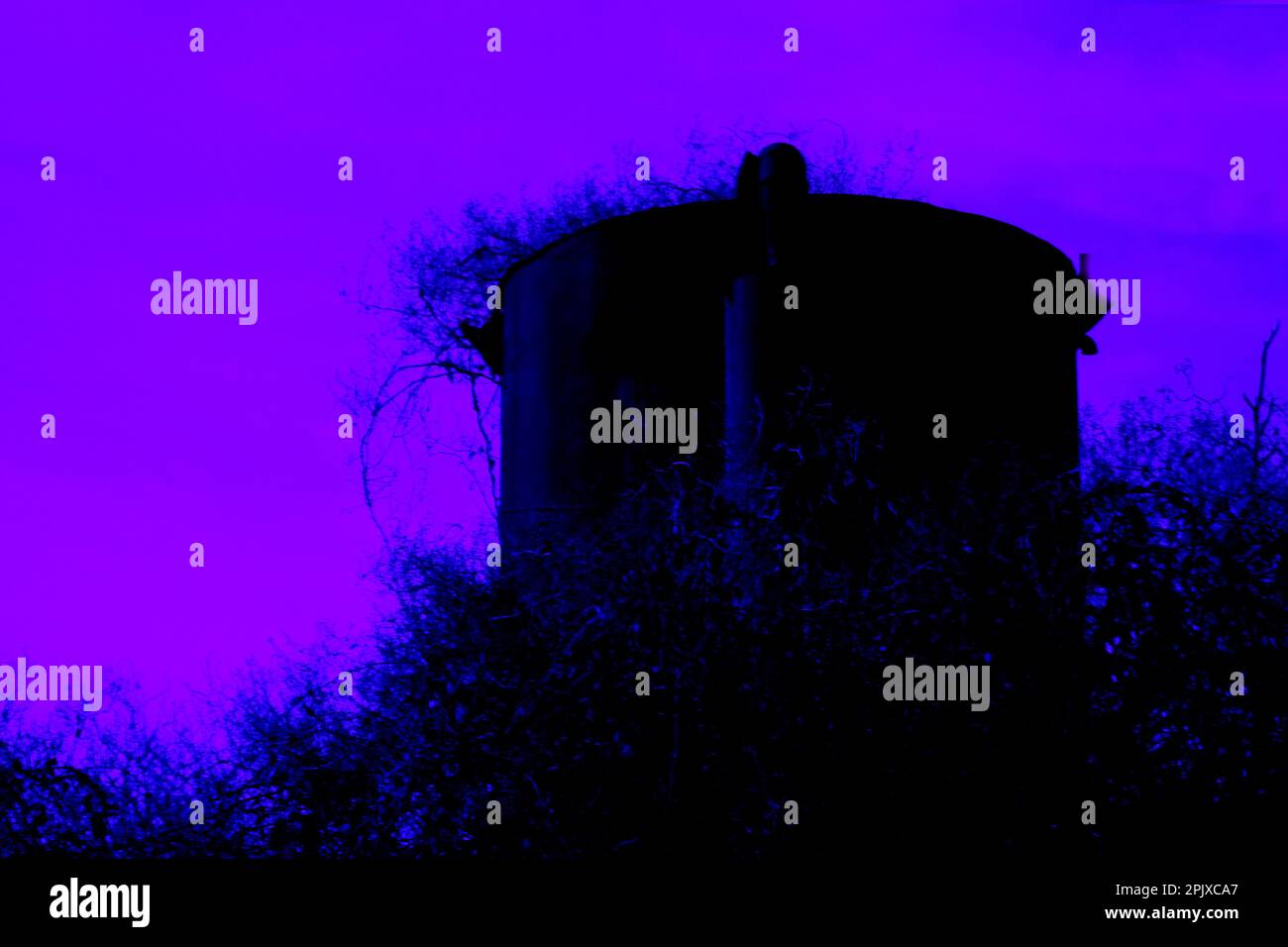 Something at night. (An abandoned super-power plant, military iron ...