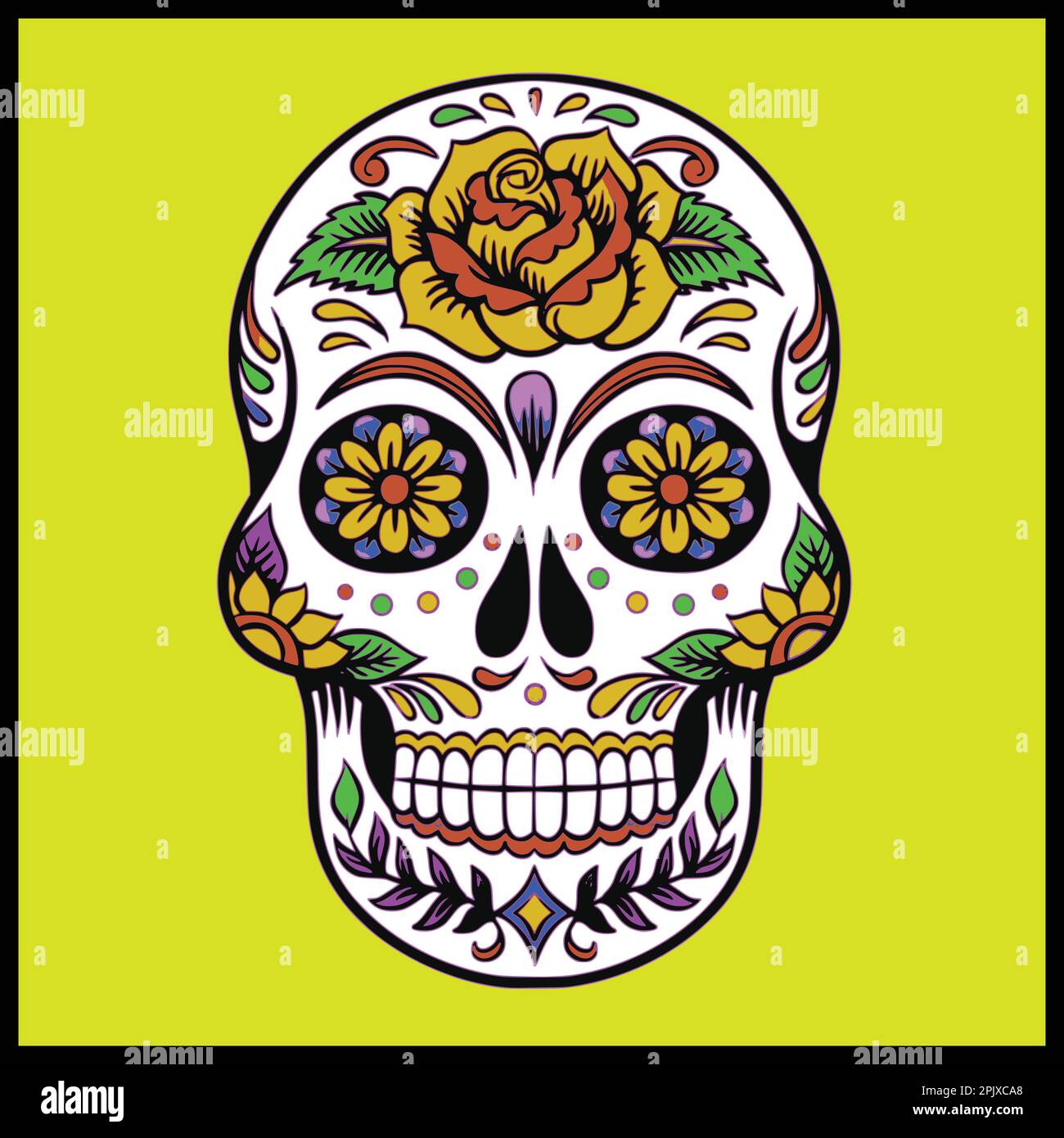 Festive colorful skull Stock Vector Images - Alamy