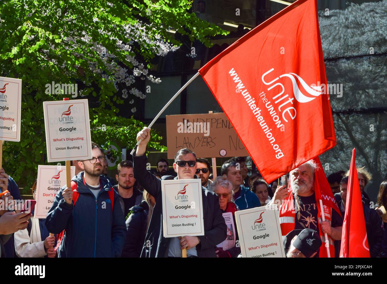 London, England, UK. 4th Apr, 2023. Google workers gathered for a ...