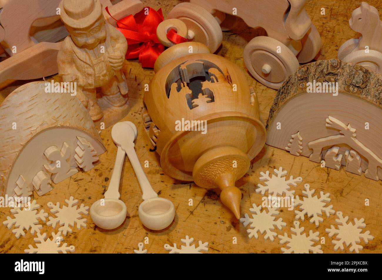 Typical wooden handicraft in Gressoney, Aosta Valley, Italy, Europe ...