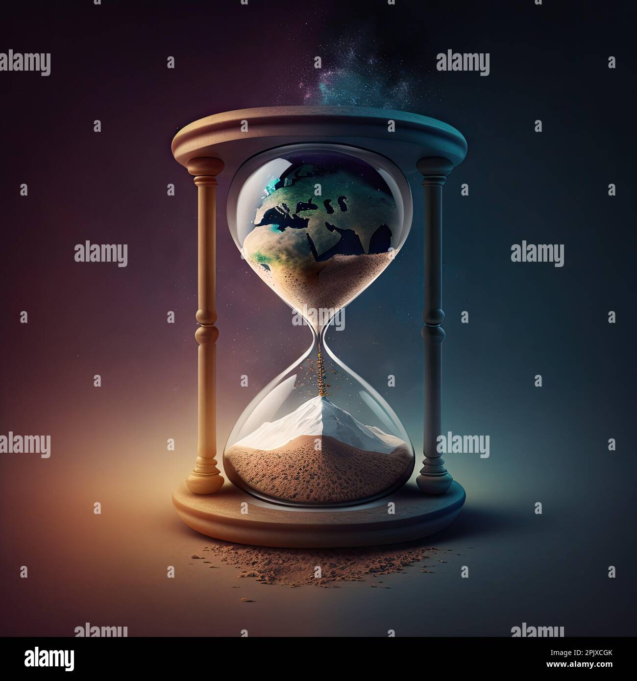 Earth planet in hourglass, Global warming concept, Earth day, Earth ...