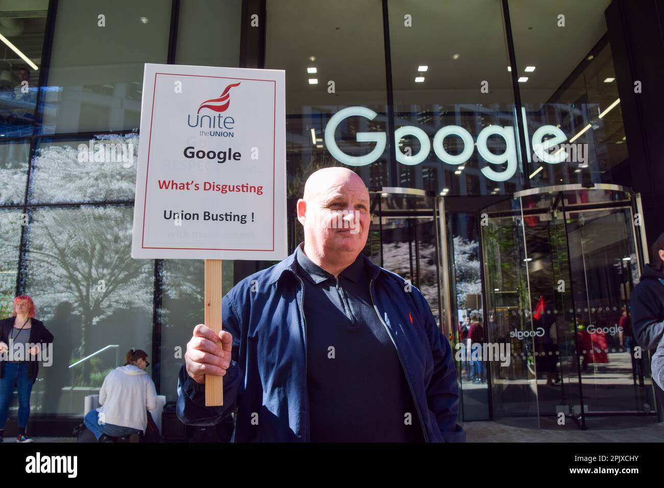 London, England, UK. 4th Apr, 2023. Google workers gathered for a ...