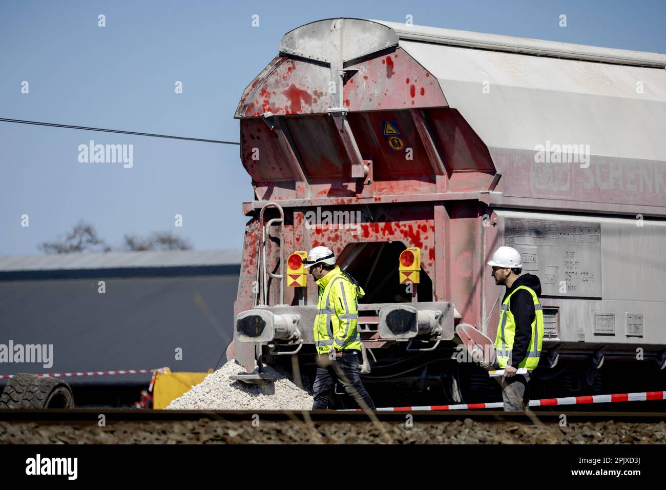 Voorschoten, Netherlands - 04/04/2023, Investigation of a derailed ...
