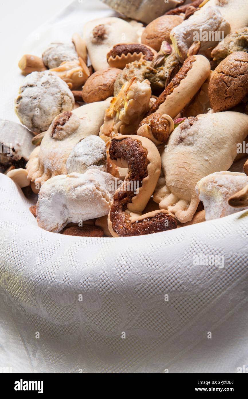 Typical Modican sweets (impannatigghi, sweet savoy, almond fillets ...