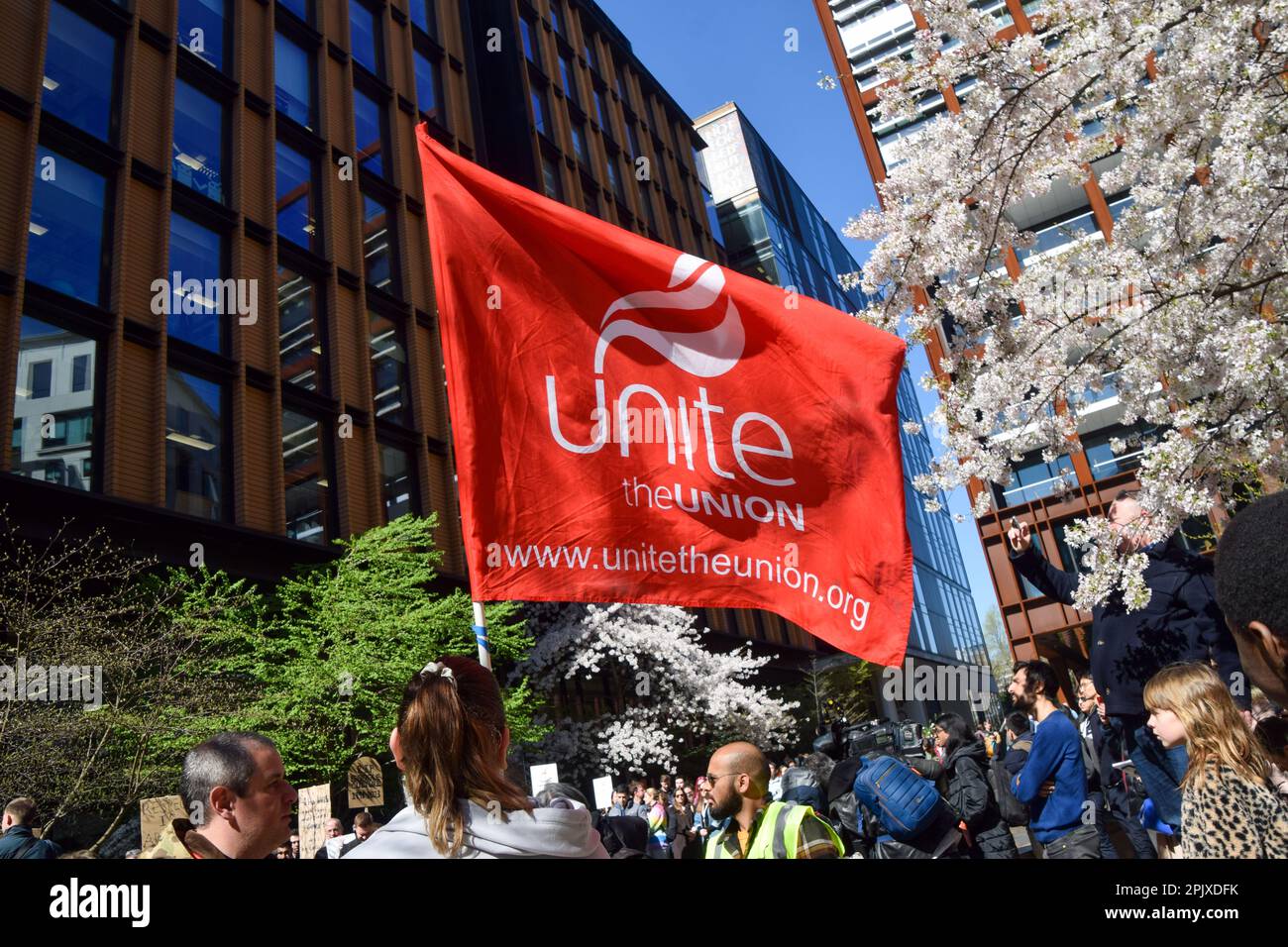 London, England, UK. 4th Apr, 2023. Google workers gathered for a ...