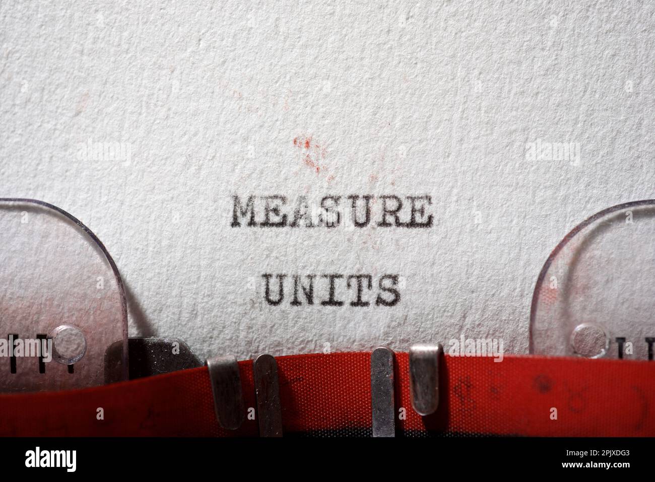 Measure units text written with a typewriter Stock Photo - Alamy